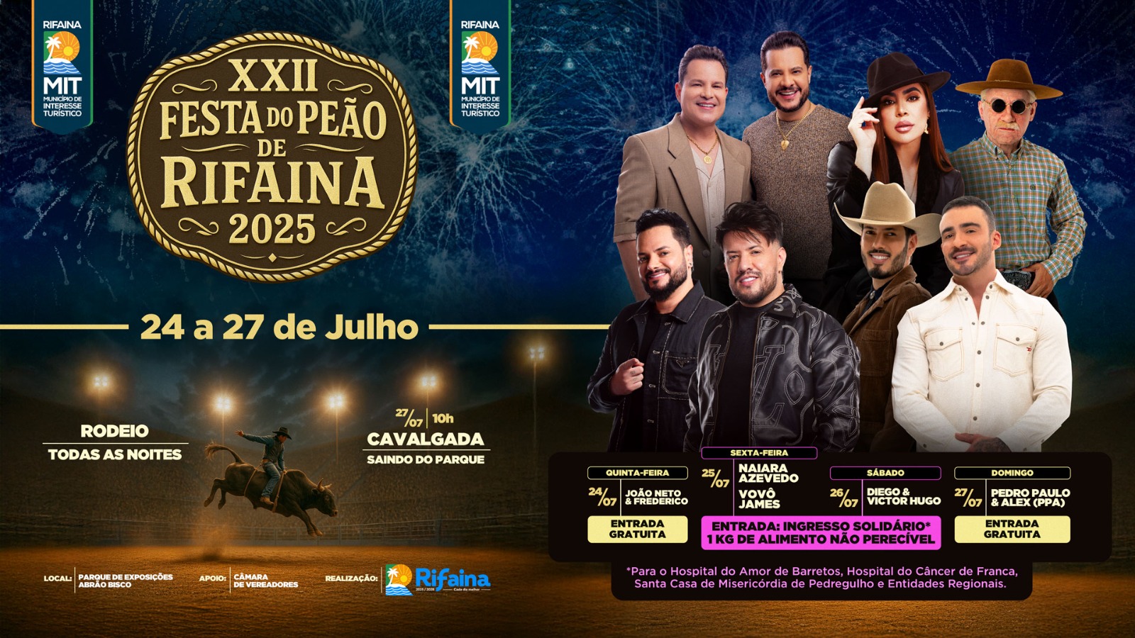 Jornal da Franca - Veja os shows da Festa do Peão de Rifaina, que ...